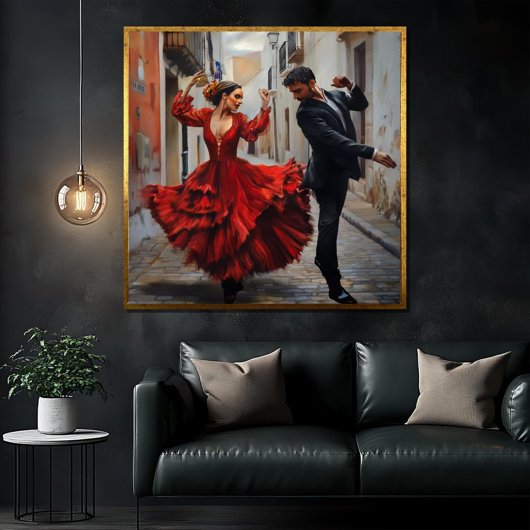 Flamenco Dance Wall Art - Passionate Spanish Dancers Painting - Vibrant ...