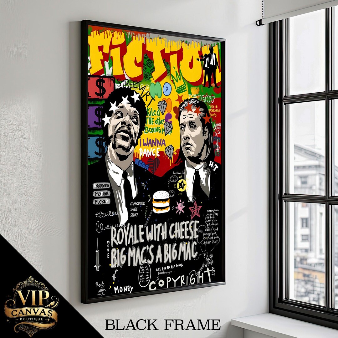 Pop Art Pulp Fiction Graffiti Canvas - Iconic Movie Scene Street Art ...
