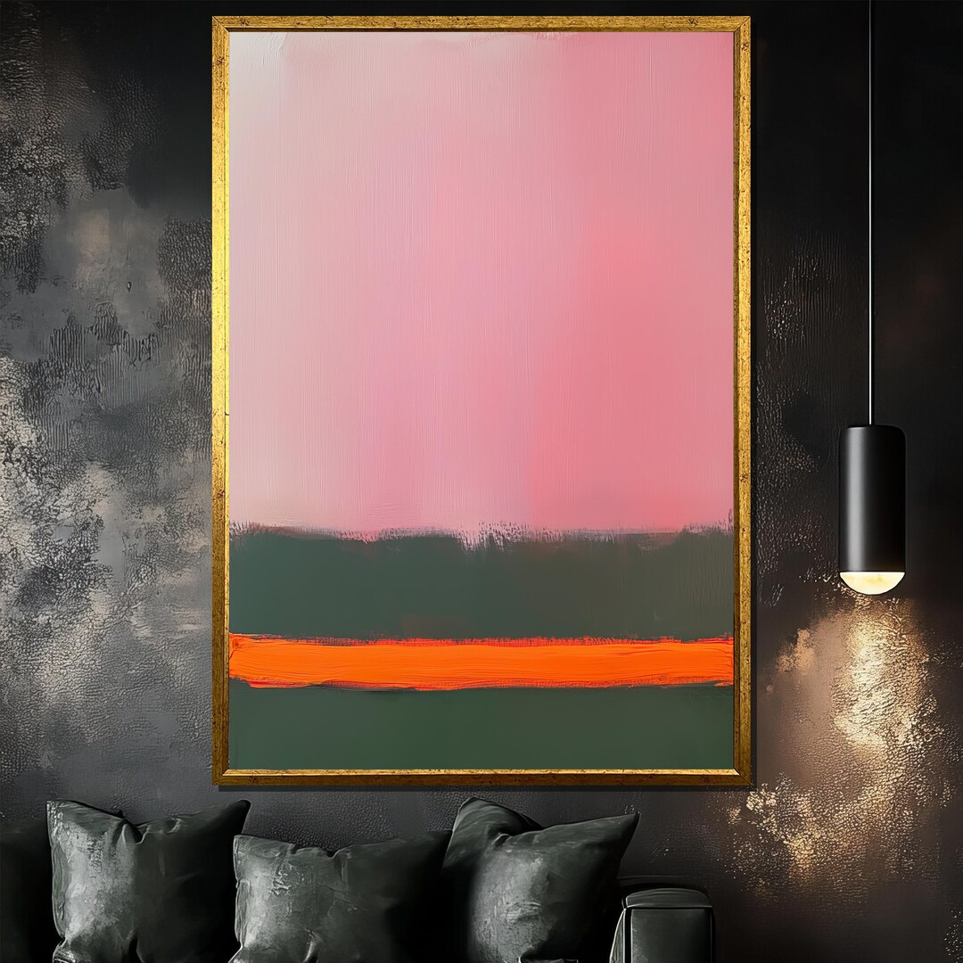 Mark Rothko Pink and Orange Canvas Painting, Large Abstract Wall Art ...