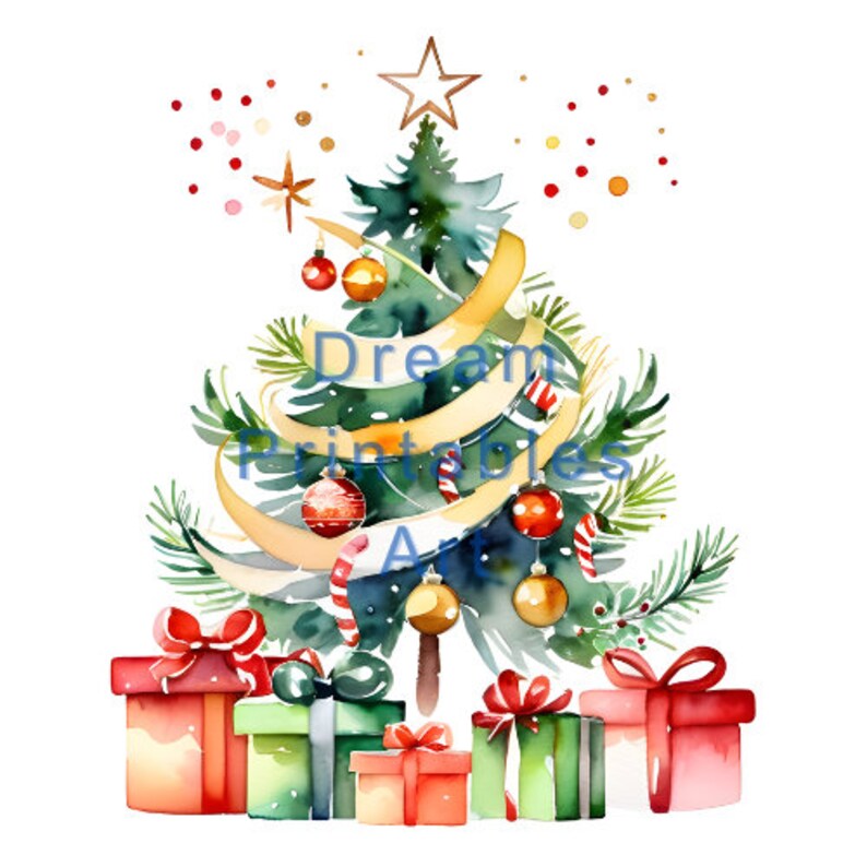 Christmas Tree Clipart - 10 High Quality 300 DPI Pngs - Digital ...
