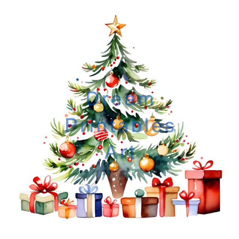 Christmas Tree Clipart - 10 High Quality 300 DPI Pngs - Digital ...