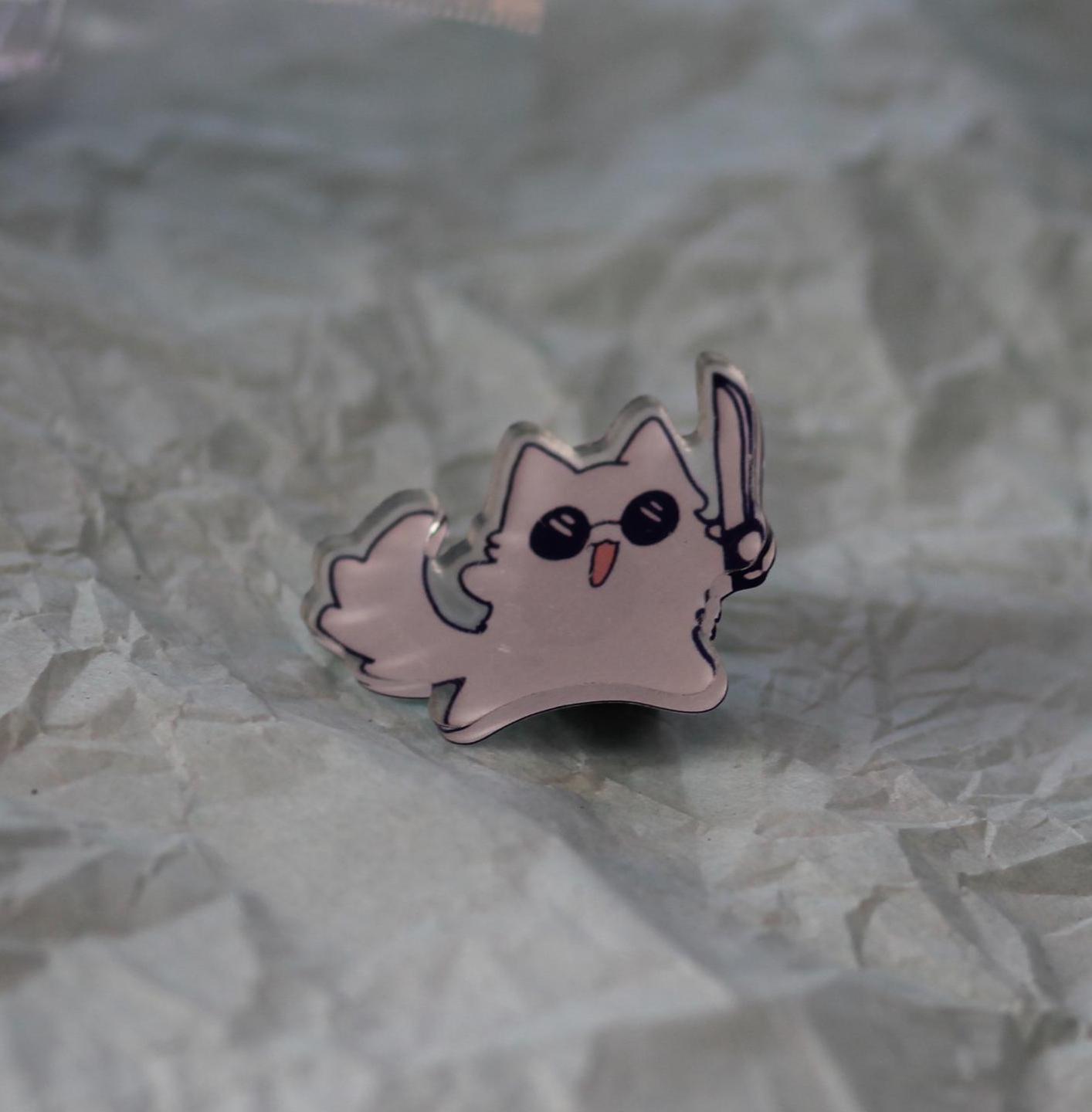 Gojo Cat Sword Pin 1.5" X 1.26" - Etsy