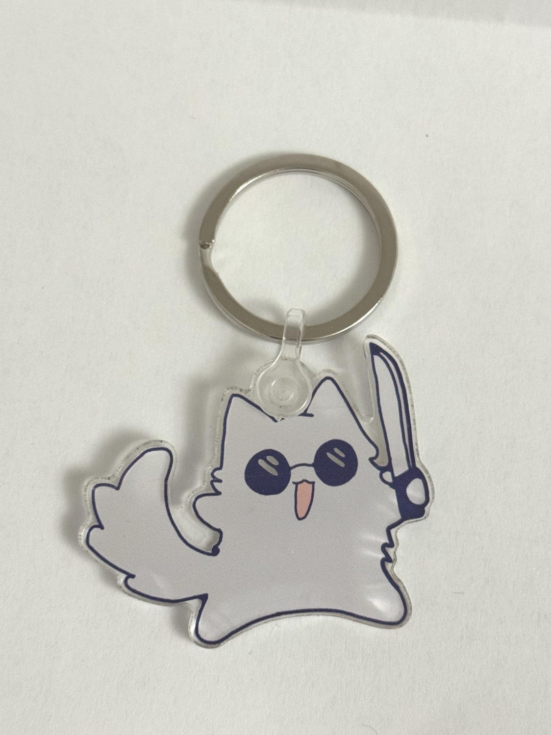 Gojo Cat Sword Keychain 1.5" X 2" - Etsy