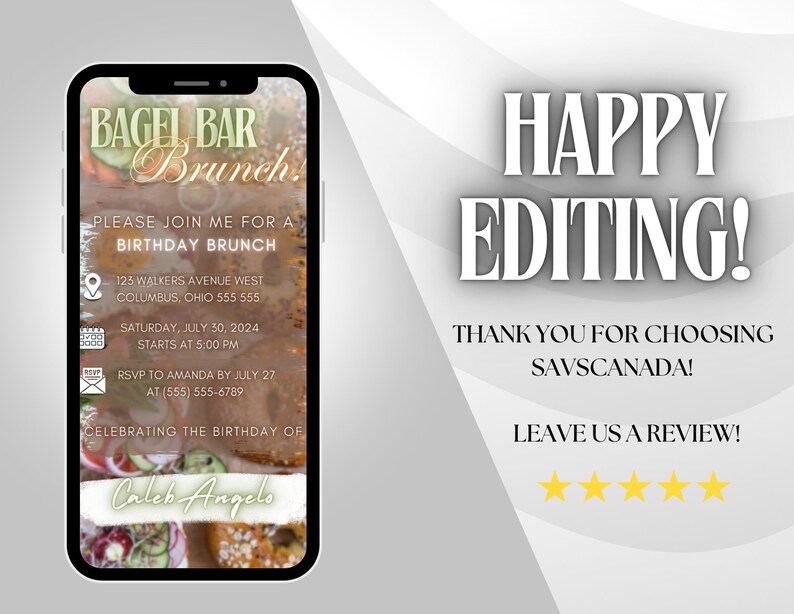 Brunch Invitation, Modern Invite Printable, Template Party Invite ...