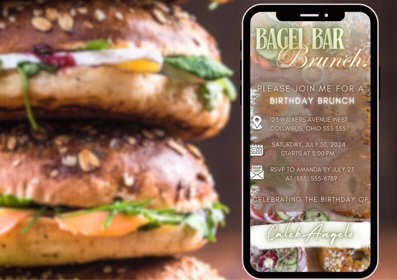 Brunch Invitation, Modern Invite Printable, Template Party Invite ...