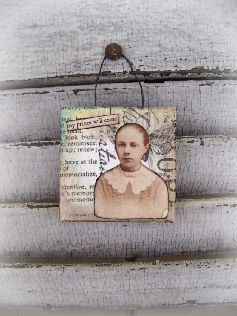 Original Antique Photograph Collage Vintage Altered Mixed Media Mini ...