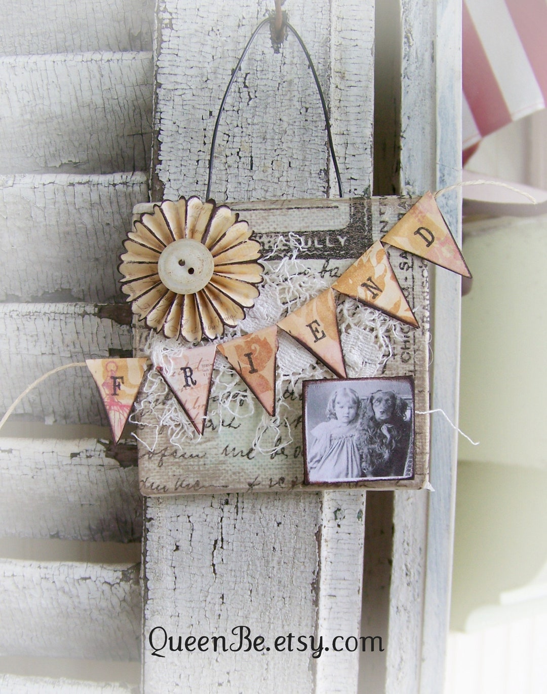 Original Antique Photograph Collage Vintage Altered Mixed Media Mini ...