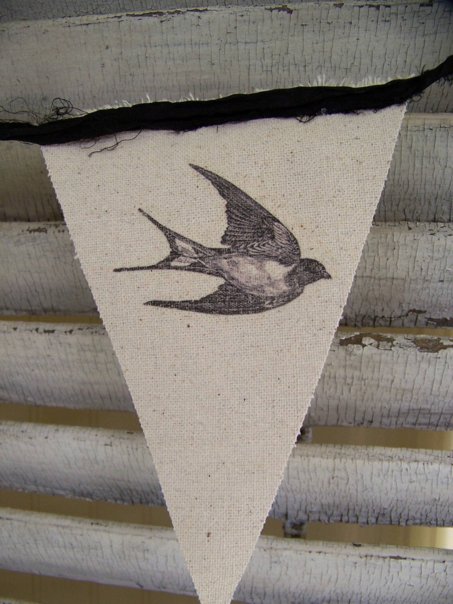 Handmade Bird Banner Vintage Banner Canvas Bunting Bird Decor Shabby ...