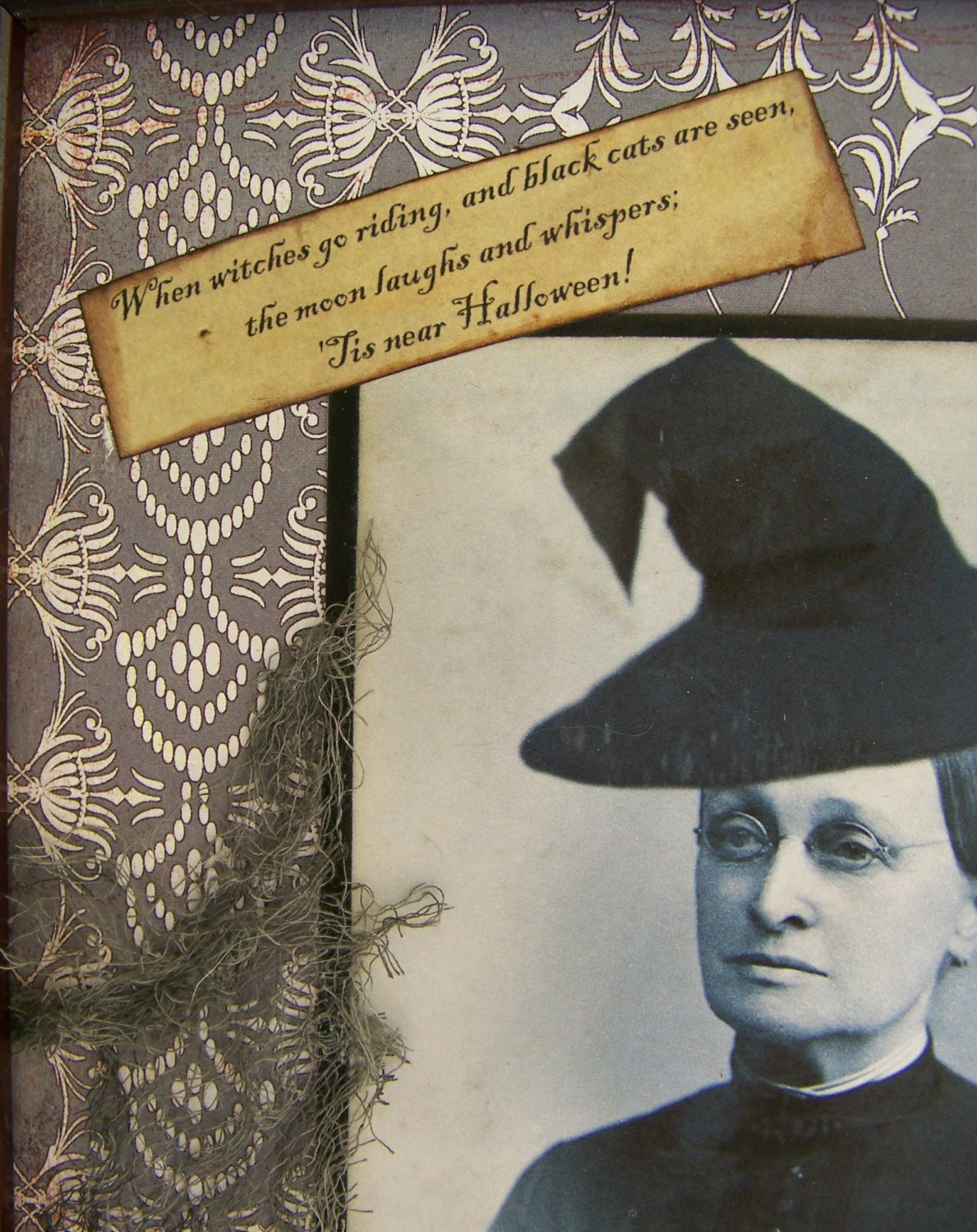 Handmade Halloween Collage Vintage Style Halloween Art Wall - Etsy