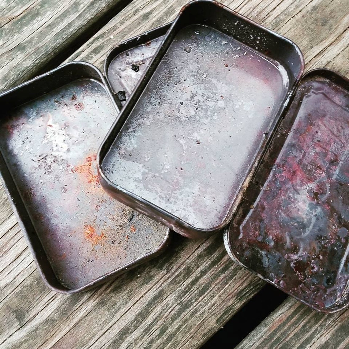 Grunged and Distressed Tin for Altering DIY Shadowbox Shadow Box Supply ...