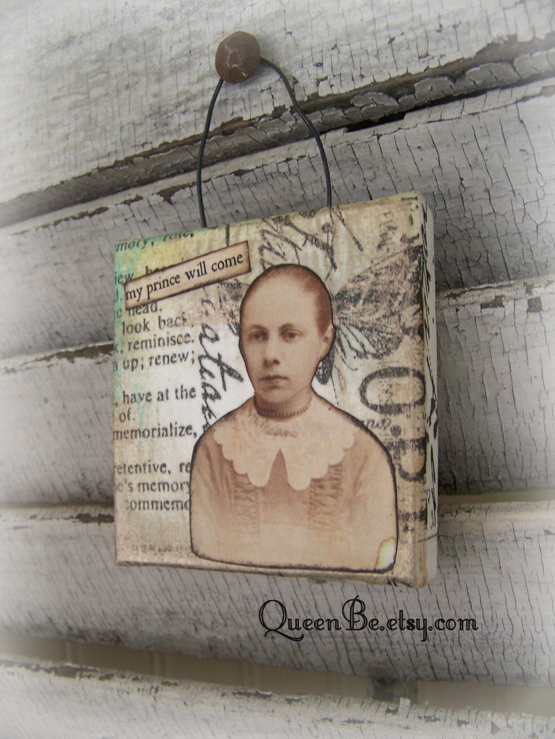 Original Antique Photograph Collage Vintage Altered Mixed Media Mini ...