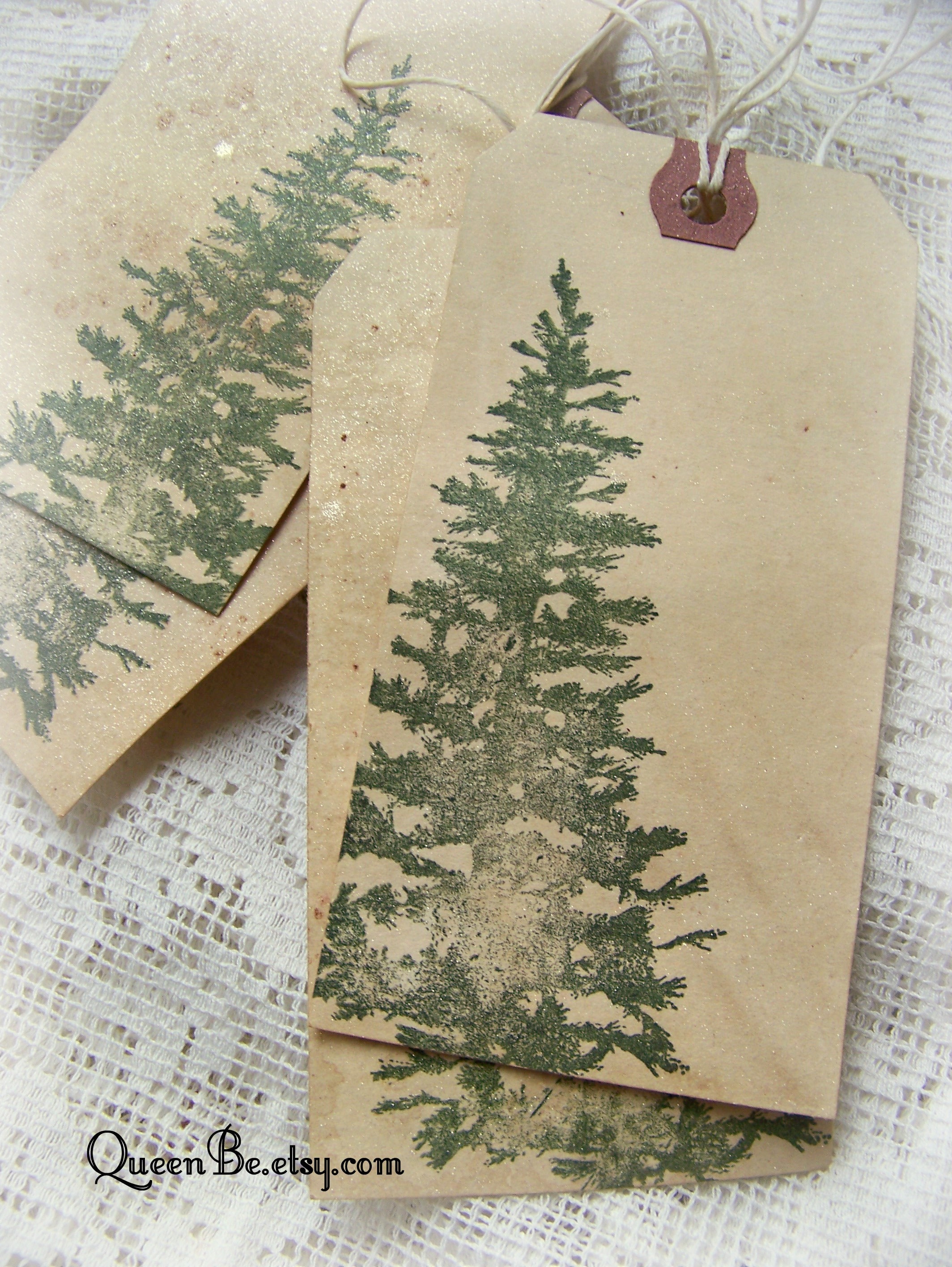 4 Gift Tags WOODLAND FOREST Vintage Grunge Woodland Snow Theme ...