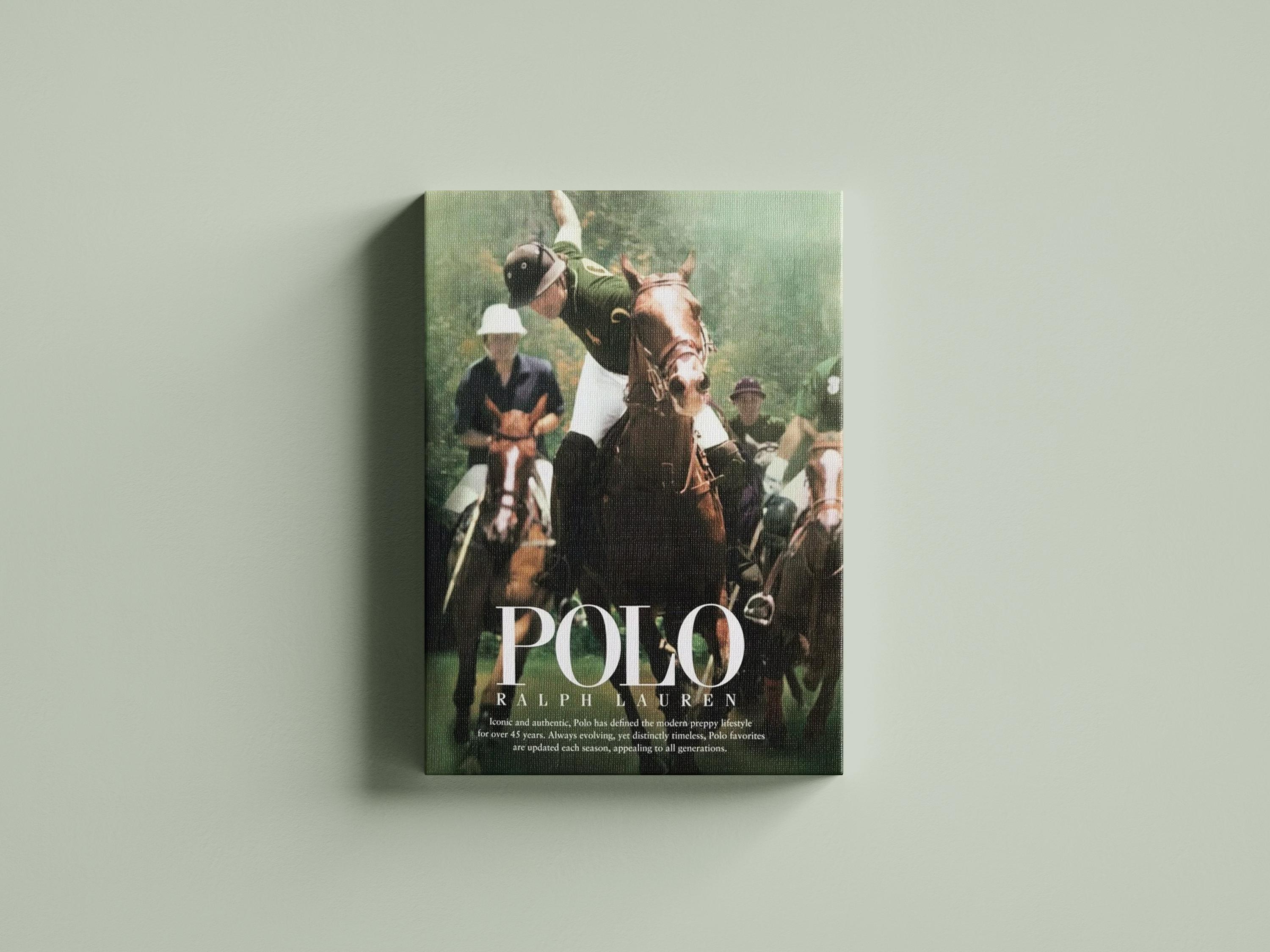 Vintage Polo Horse Racing Canvas, Ralph Lauren Style Polo, Equestrian ...
