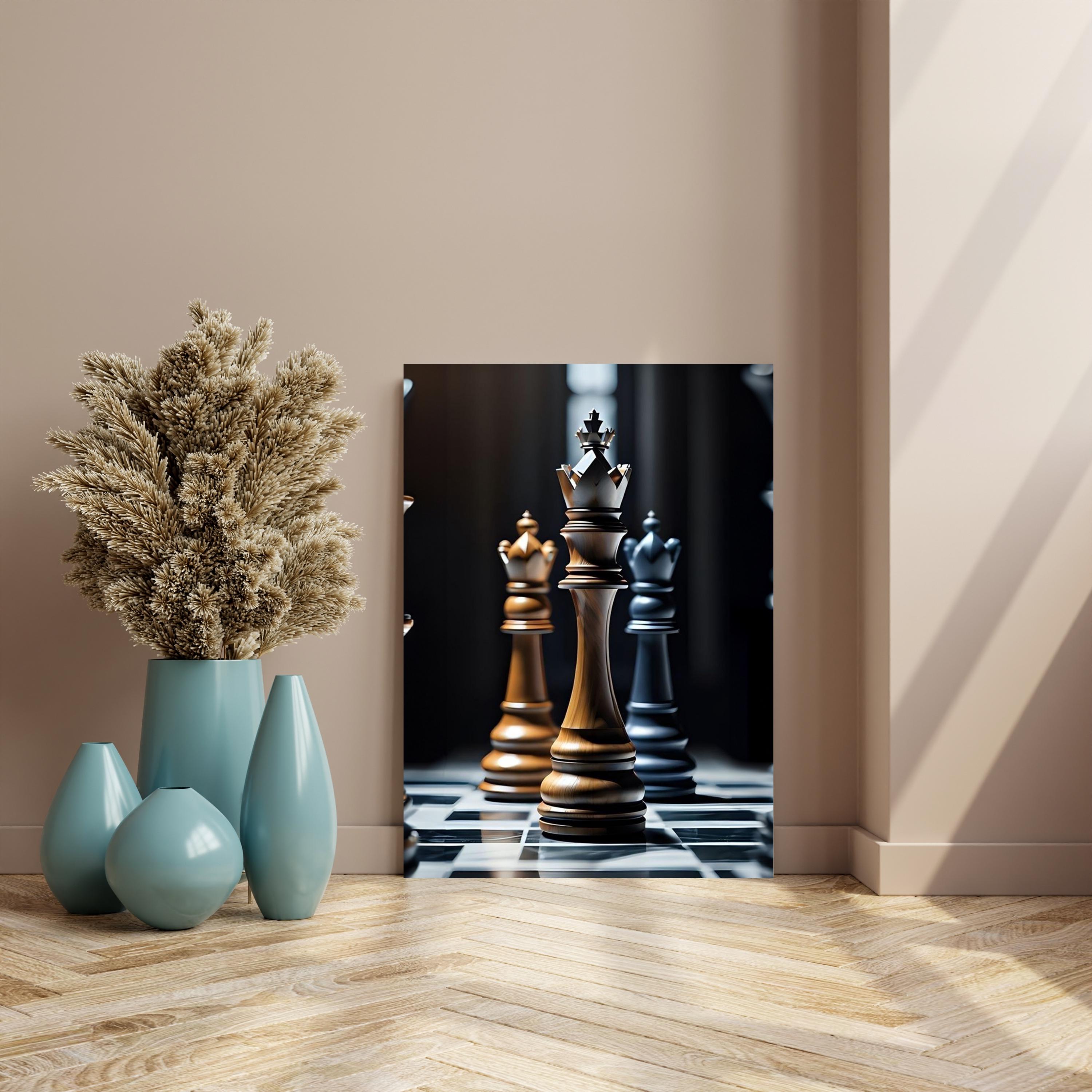 Chess Canvas Wall Art, Chess Art on Canvas, Chess Piece Wall Decor ...