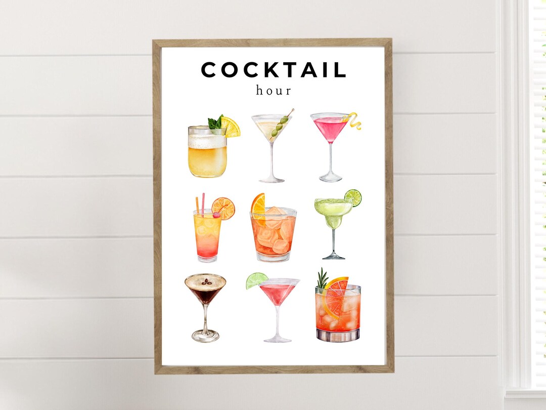Instant Download Cocktail Art | Bar Wall Decor | Cocktail Party Poster ...