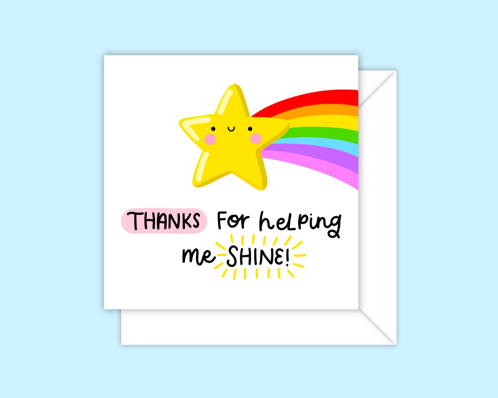 Rainbow Shining Star Thank You Card for Teacher, Thanks for Making Me ...