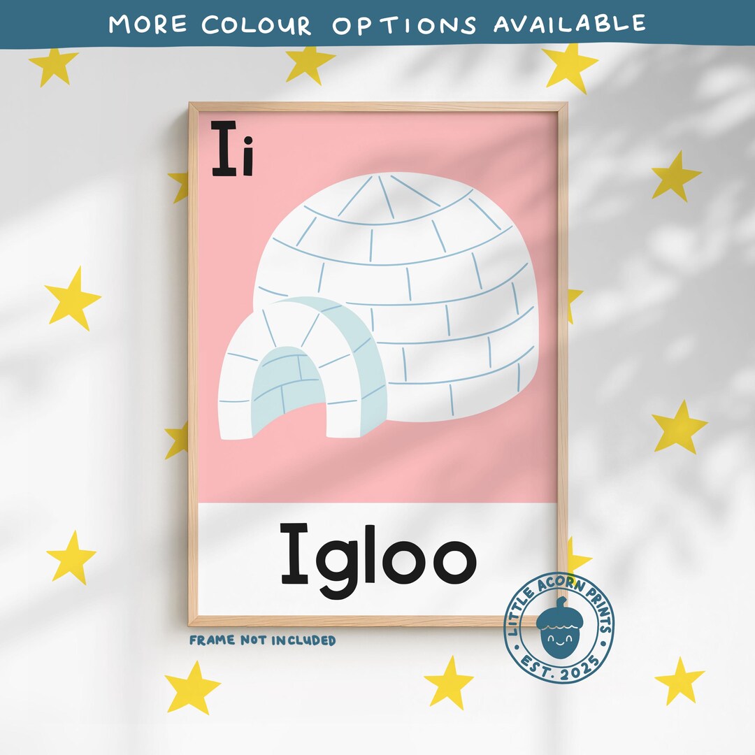 Igloo Alphabet Print | Whimsical Kids Room Decor - Etsy