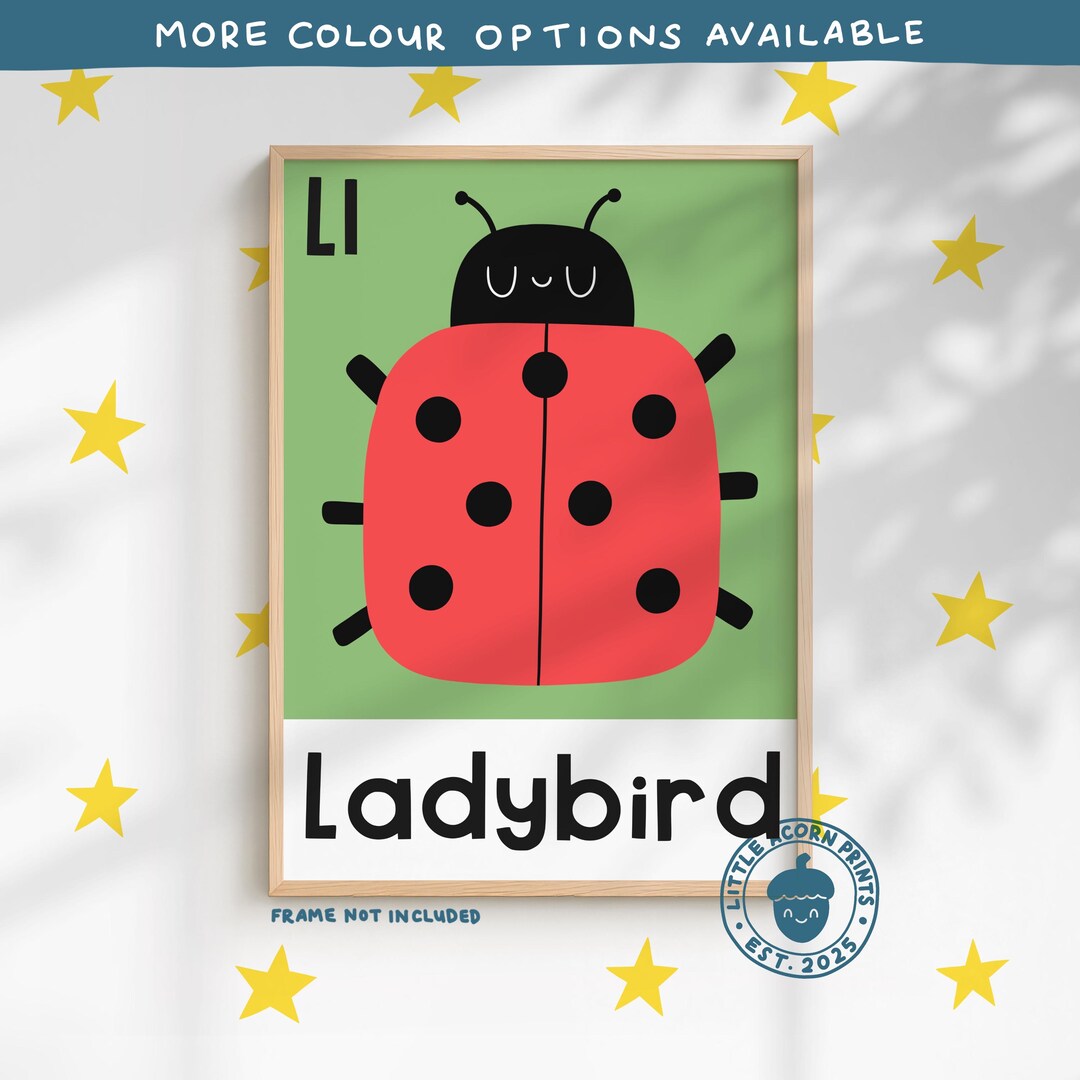 L is for Ladybird Alphabet Print | Kids Room Decor | Prints for Nursery ...