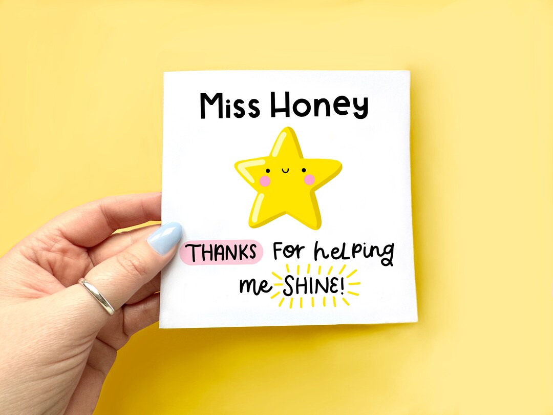 Personalised Shining Star Thank You Card for Teacher, Thanks for Making ...