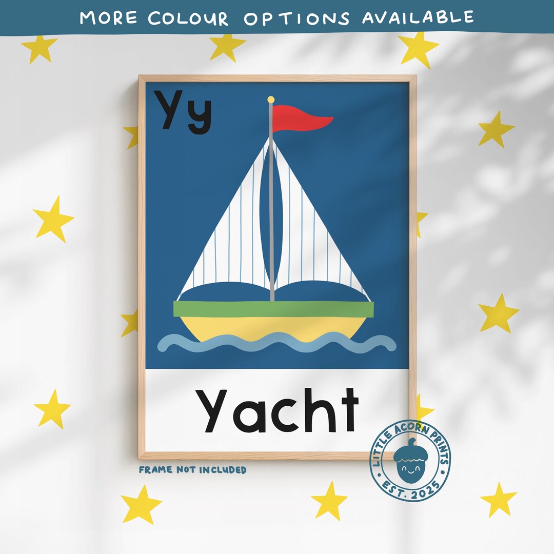 Y is for Yacht Alphabet Print | Kids Room Decor | Prints for Nursery ...