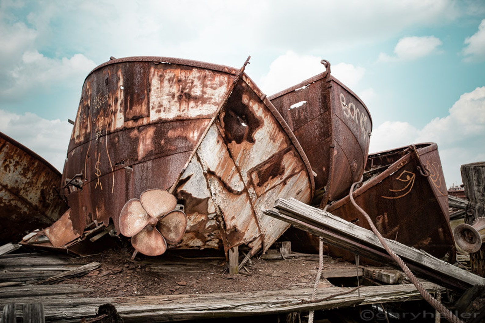 Rusty Hulls - Rusted Boats, Nautical, Color Photography, Abandoned ...