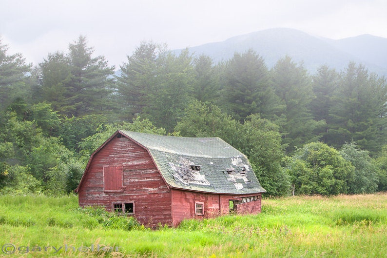 Old Barn and Mountains, Barn Photograph, Rustic Landscape Photography ...