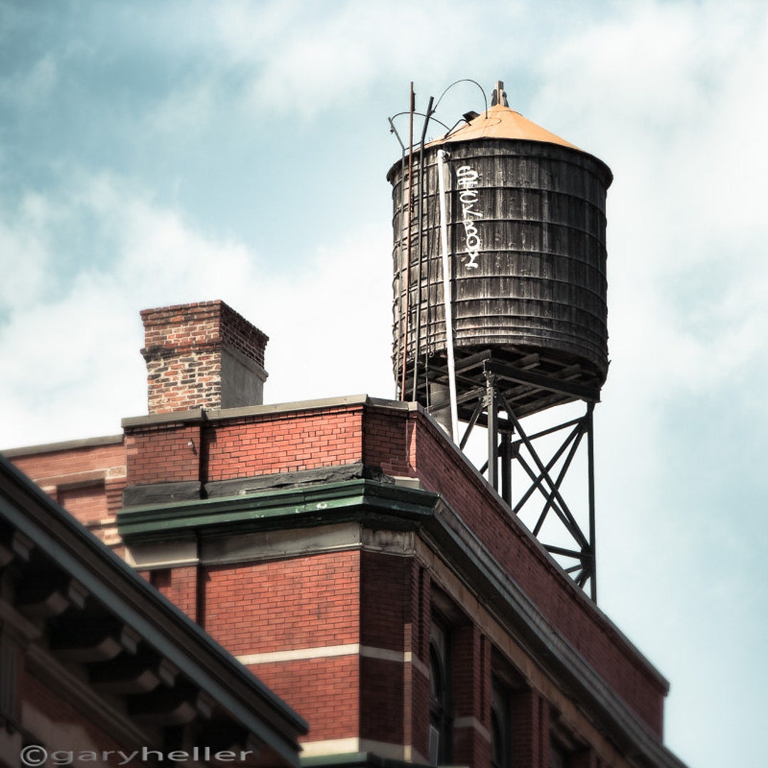 Water Tower in New York City 13, Square Format Photograph Available in ...
