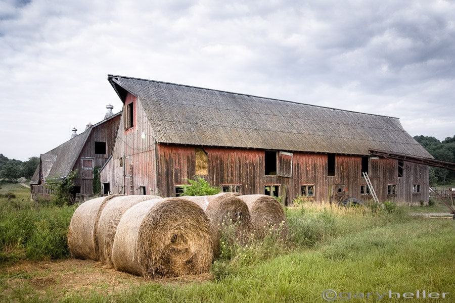 Old Barns, Hay Bales, Rustic Landscape, Fine Art Color Photography ...