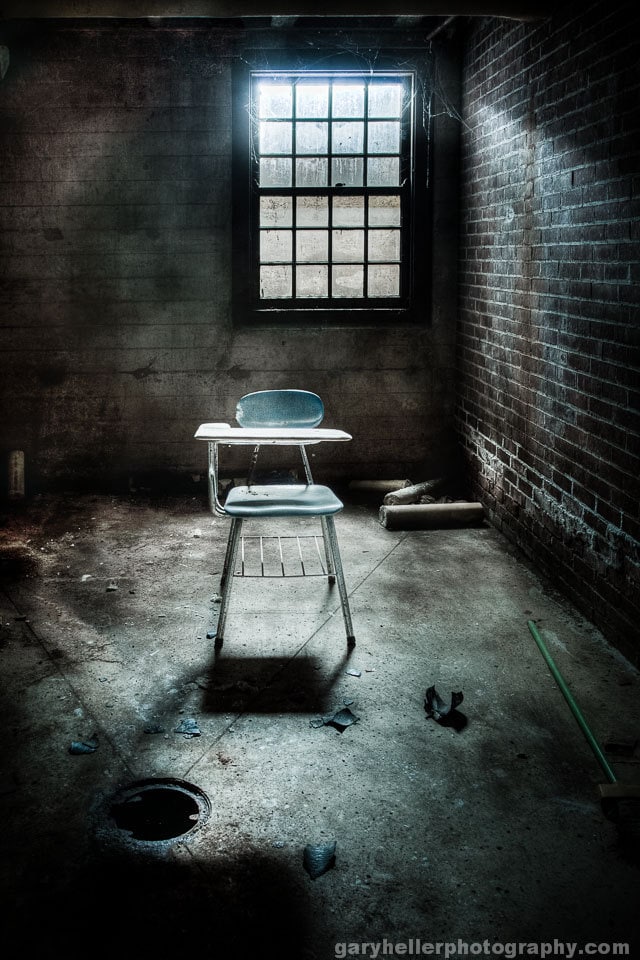 Class of One, School, Desk and Chair, Abandoned Building, Spooky, Old ...