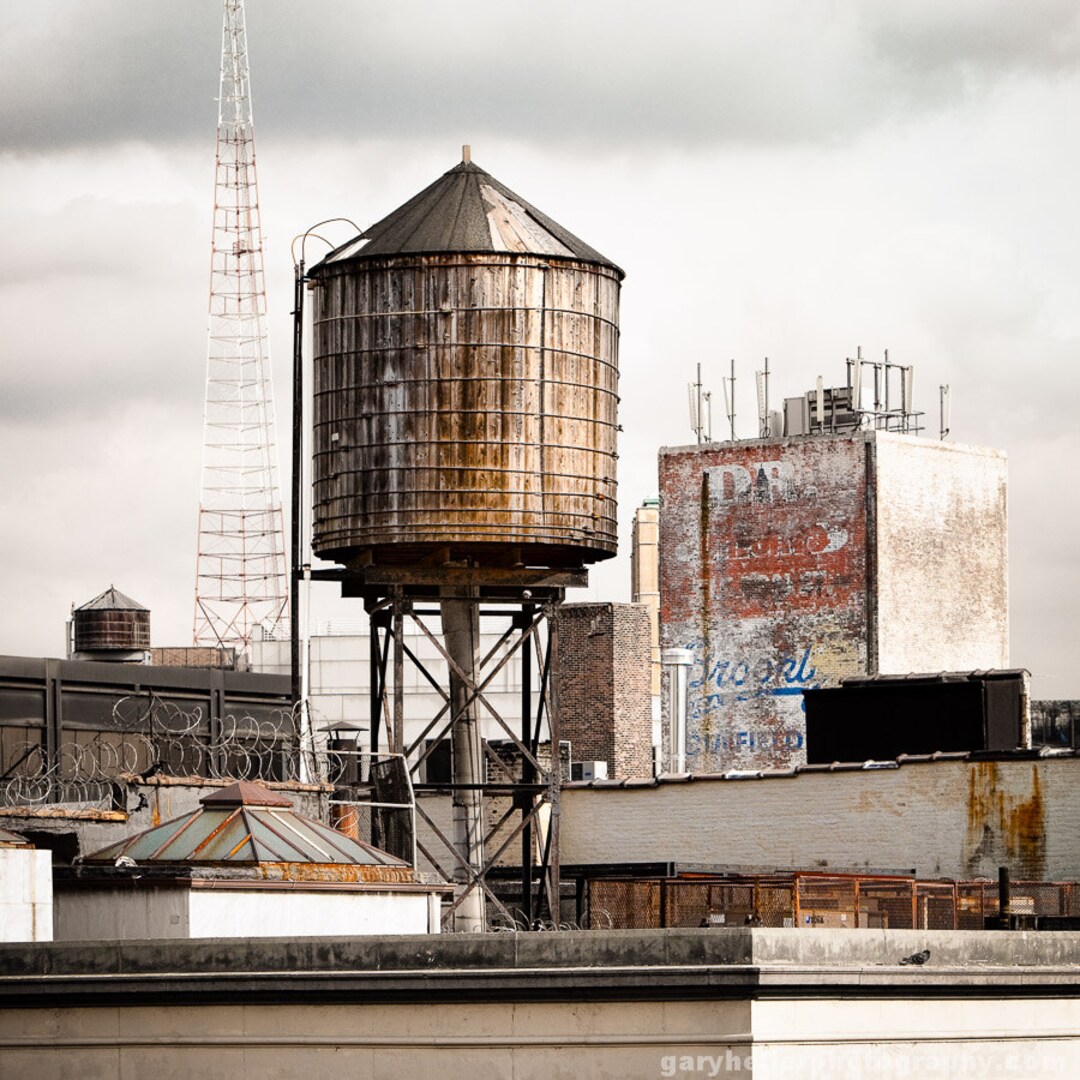 New York Water Tower 16 - NY Scenes Industrial Wall Art, Urban Scenes ...