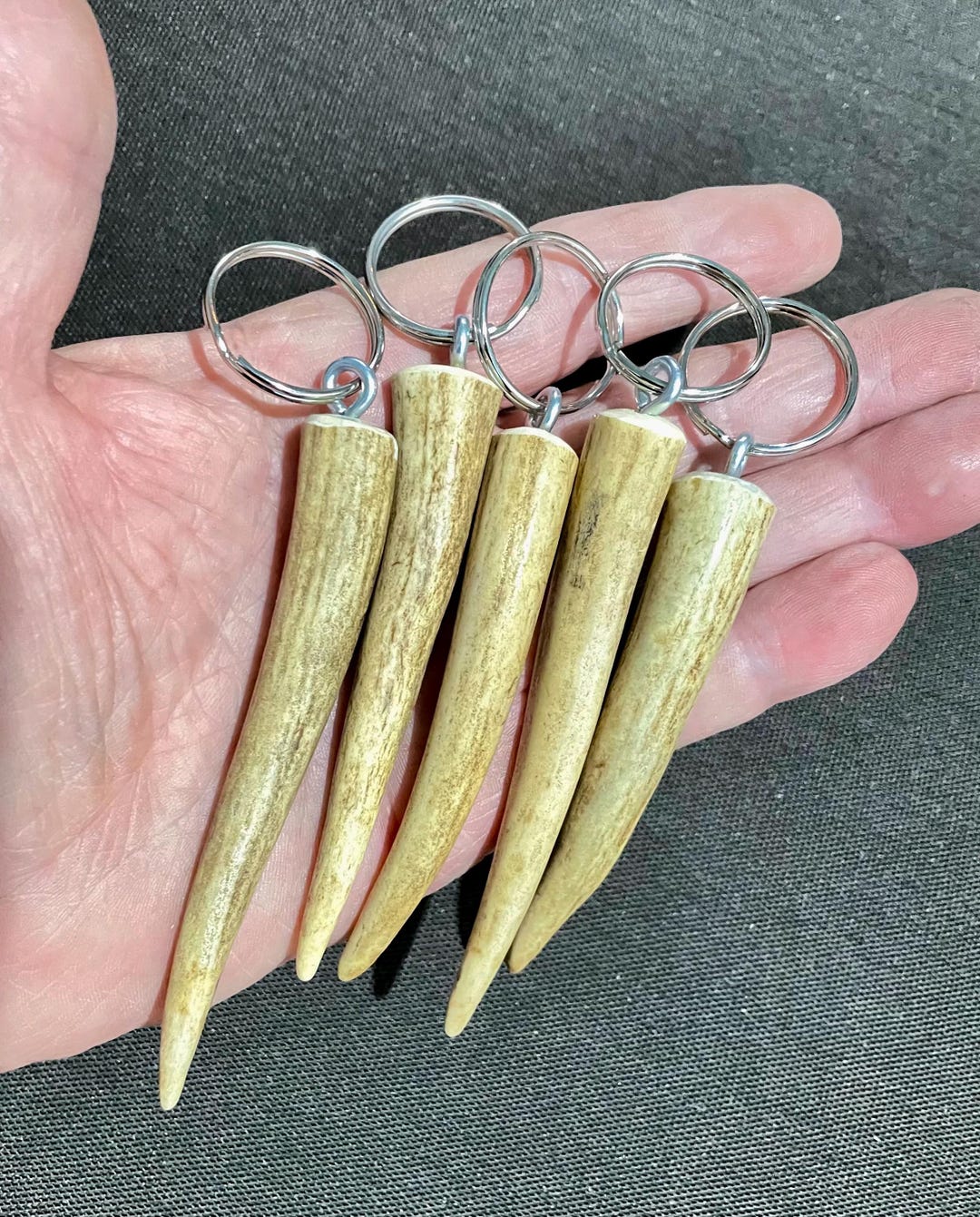 Five 5 Whitetail Antler Key Rings stag Free Shipping - Etsy