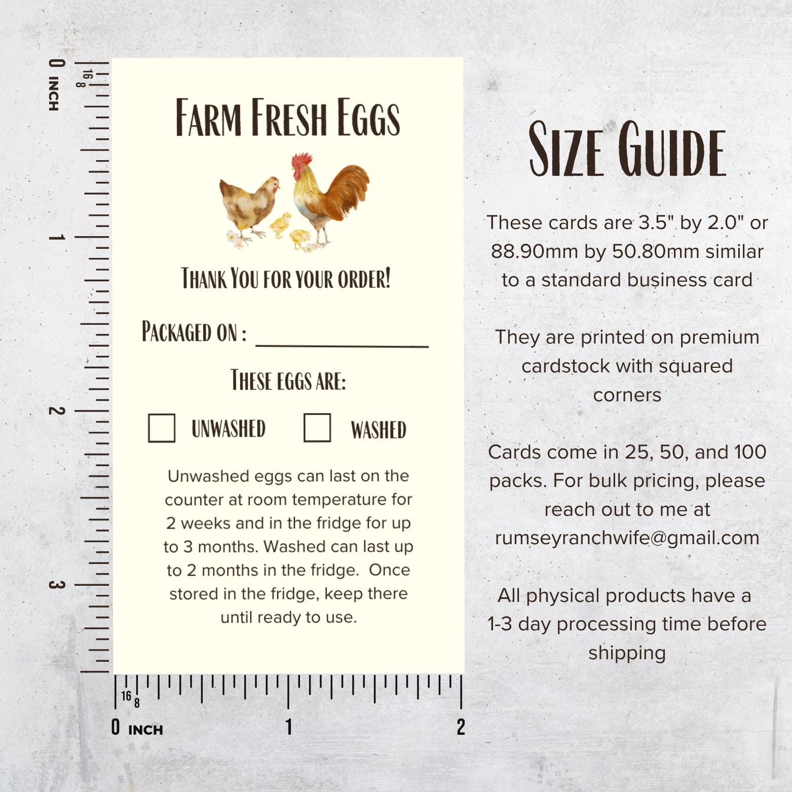 Backyard Chicken Egg Care Cards – Egg Handling Instructions for ...