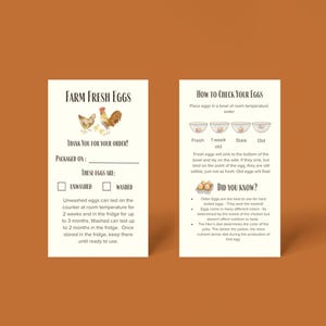 Backyard Chicken Egg Care Cards – Egg Handling Instructions for ...