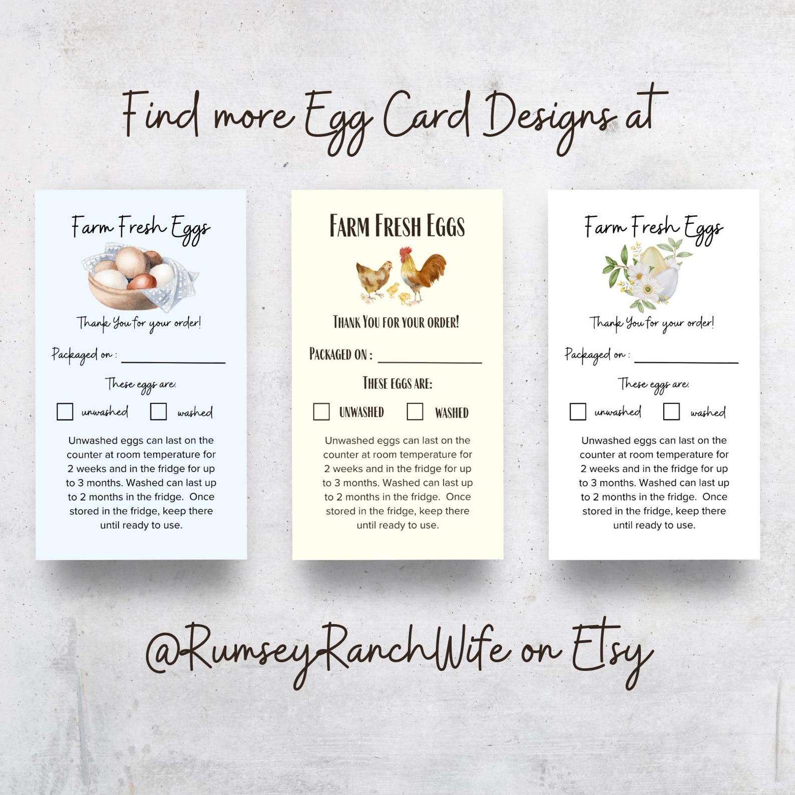 Farm Fresh Egg Handling Instructions Card –cards for Backyard Chicken ...