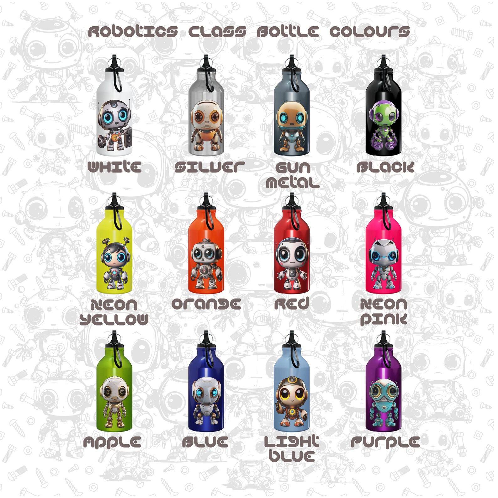 Robotics Class Drinks Sport Bottle - 3D Robot V9 - Etsy