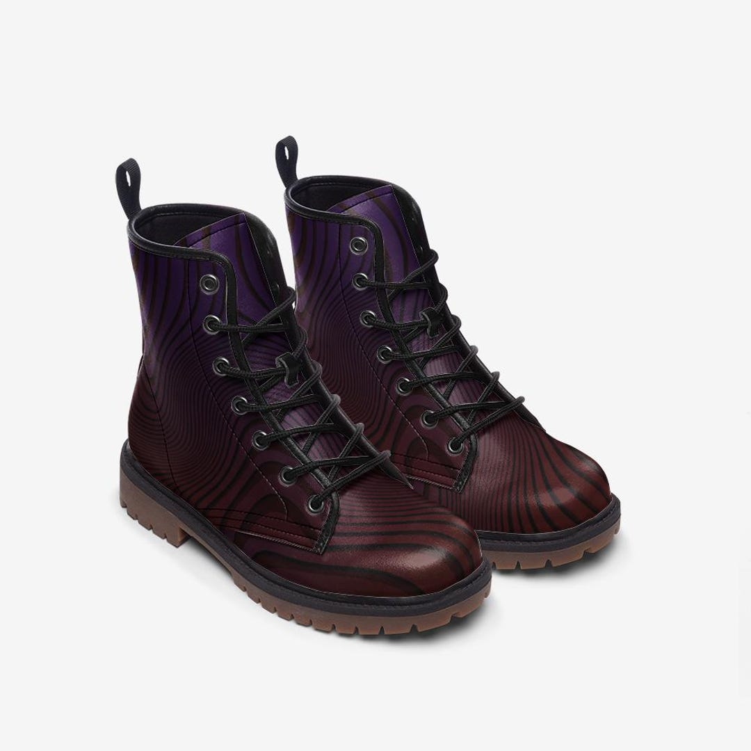 Alternative Spiral Combat Boots MT - Faux Leather Lightweight - Etsy