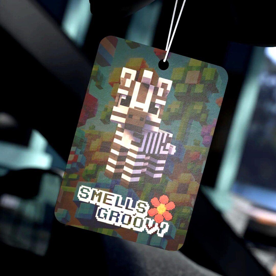 Zebra Car Air Freshener - Fun Pixel Art Design, Cute Animal Gift ...