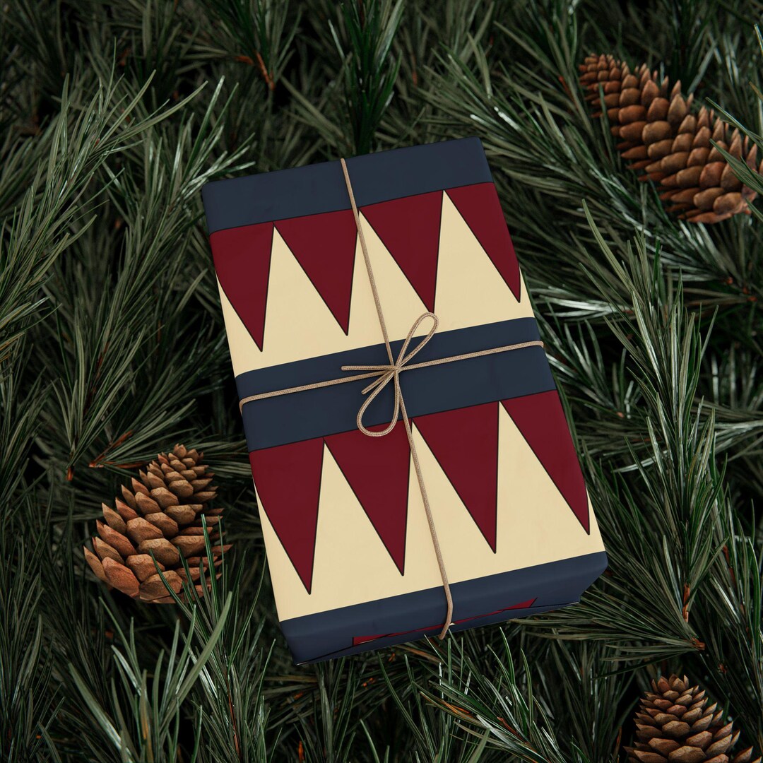 Red Wave Stripe Wrapping Paper | Repeating Retro Pattern Roll - Etsy