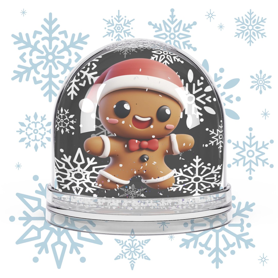 Gingerbread Man Snow Globe | Festive Christmas Decoration - Etsy