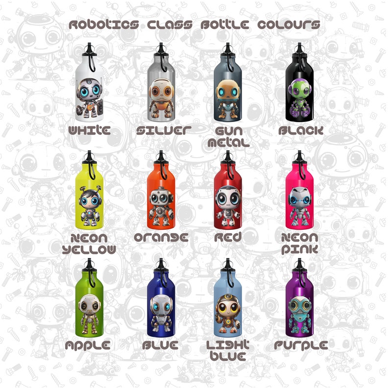 Robotics Class Drinks Sport Bottle - 3D Robot V6 - Etsy