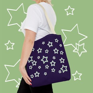 Tote Bag With Coquette Stars Pattern, Reversible, Women's Fashion ...