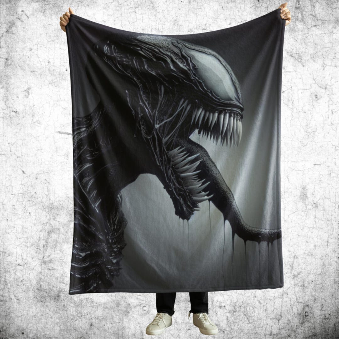 Xenomorph and Symbiote Inspired Alien Horror Blanket, Blanket Inspired ...