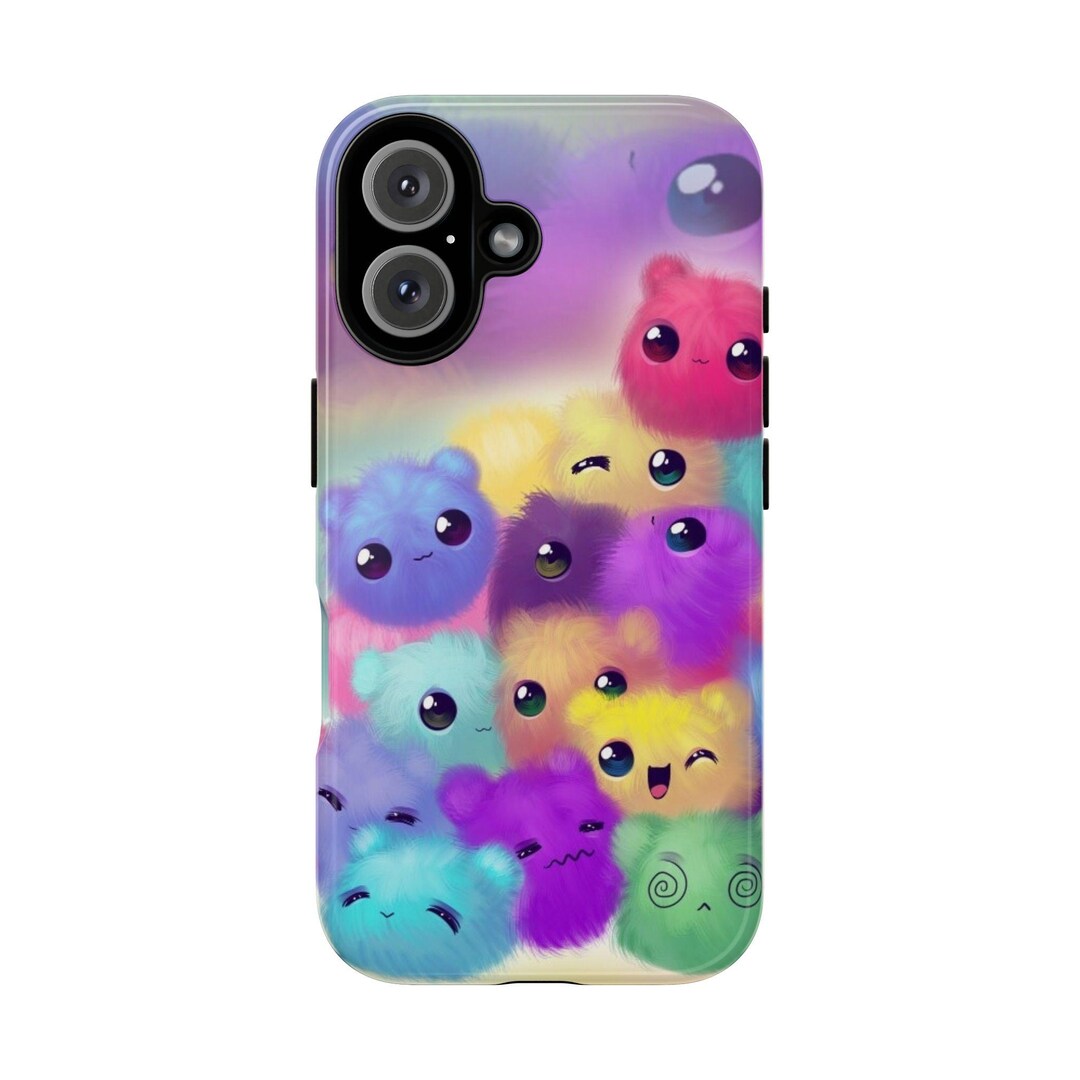 Kawaii Fluffy Monster Phone Case | 3D Wrap, Impact Resistant - Etsy
