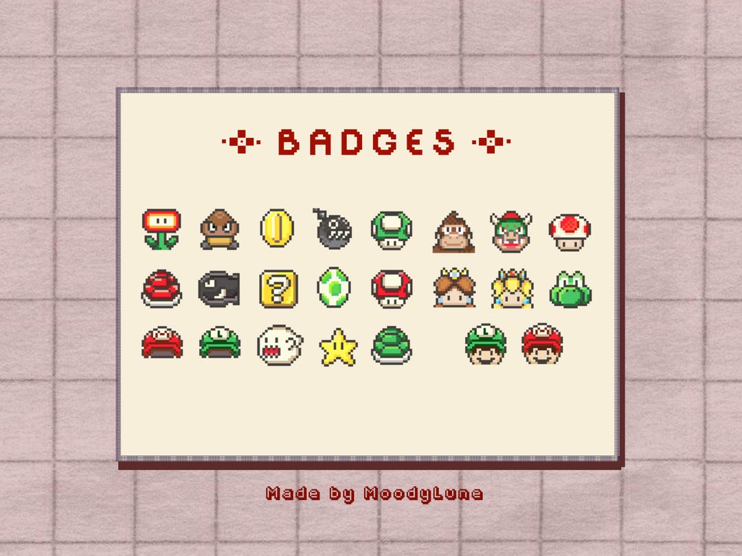23 Sub-Badges mit Mario-Motiven für Twitch oder Discord | Pixel-Stil ...