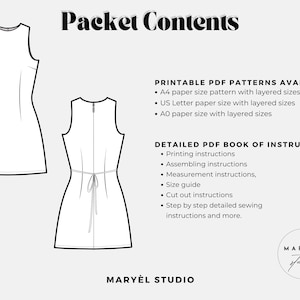 Mini A-line Dress Sewing Pattern| Tie Back | Homecoming Dress ...