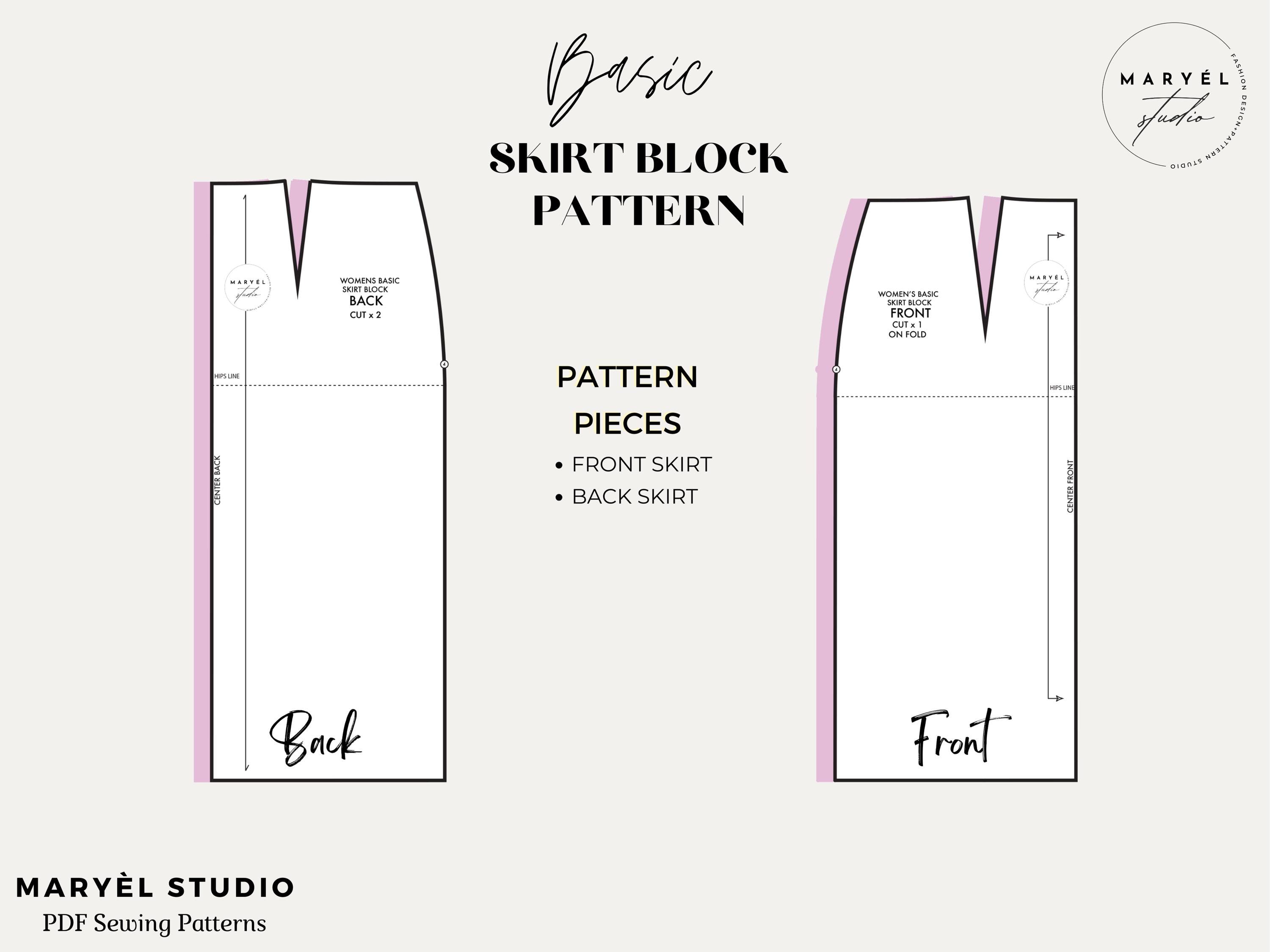 Basic Skirt Pattern| Basic Pattern| Basic Sewing Pattern| Skirt Pattern ...