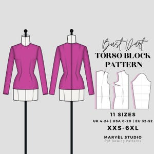 Basic Bodice Pattern| Basic Pattern| Basic Sewing Pattern| Bust Dart ...