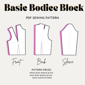 Basic Bodice Block Sewing Pattern: UK 4-18, US 0-14 (PDF Digital ...