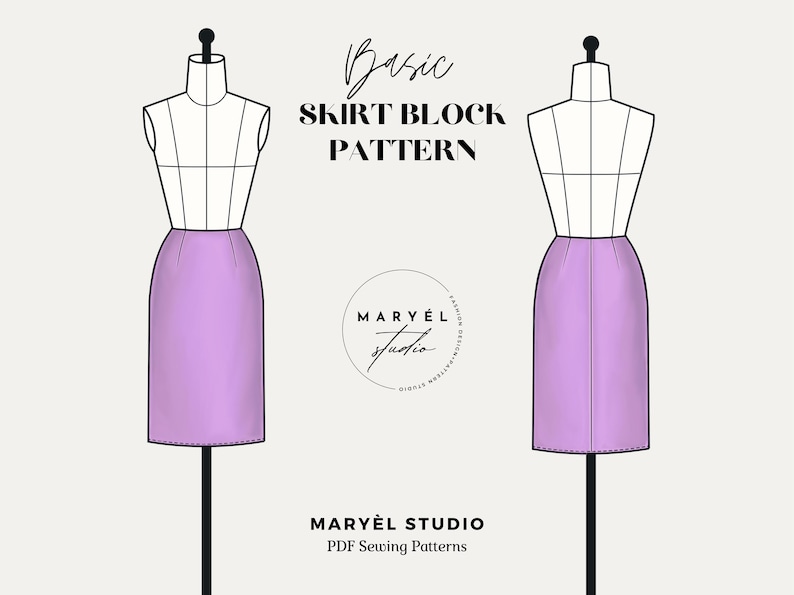 Basic Skirt Block Sewing Pattern: US 0-20 (PDF Digital Download) - Etsy