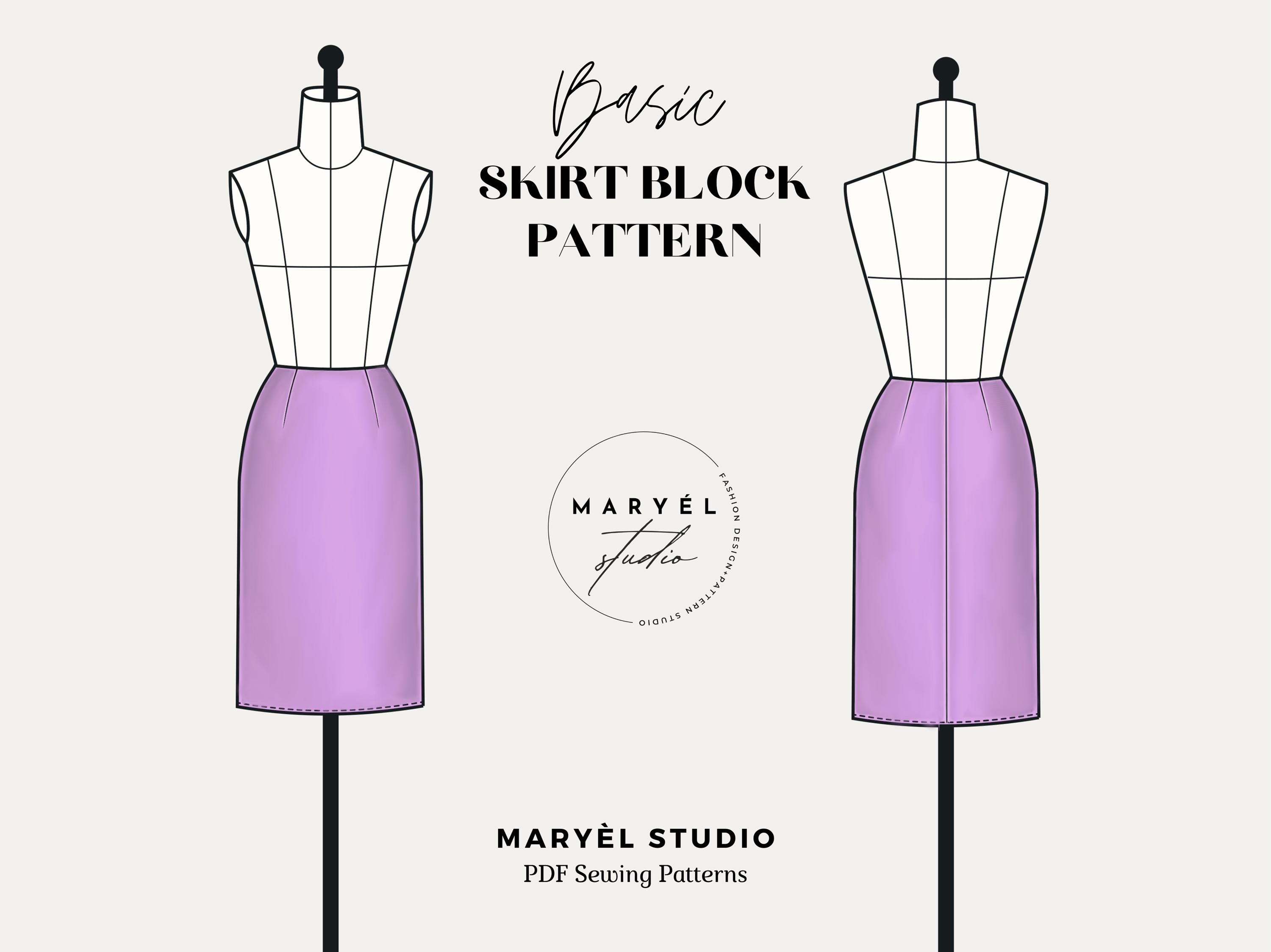 BASIC SKIRT BLOCK Sewing Pattern Basic Skirt Pattern Basic Skirt Sloper ...